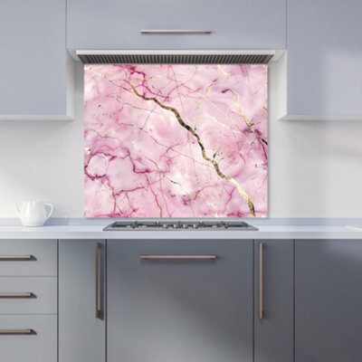 Warren Reed Designer Polished Rose Marble Effect Kitchen Splashback by B&Q | ufurnish.com