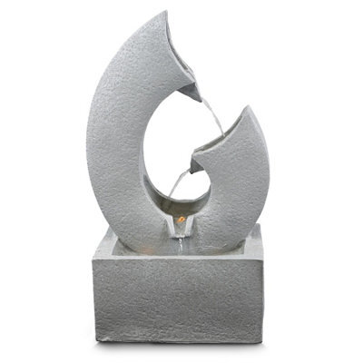 Geezy Horn Water Feature Outdoor Indoor Led Fountain Waterfall Garden ...