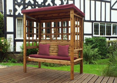 Charles Taylor Bramham Three Seater Arbour Burgundy by B&Q | ufurnish.com