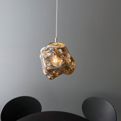Anson Lighting Norma Pendant Light Finished In Chrome Metallic Glass ...