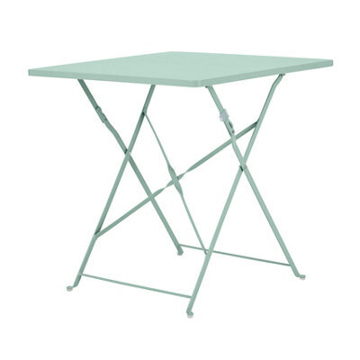 GoodHome Saba Metal Silt Green Foldable 2 Seater Square Table by B&Q ...