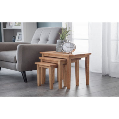 Ashfield Classic Light Oak Nest Of Tables by B&Q | ufurnish.com
