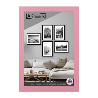 "AK Frames Sleek 9X7"" Pastel Pink Thin Modern Picture Frame - Slim And ...