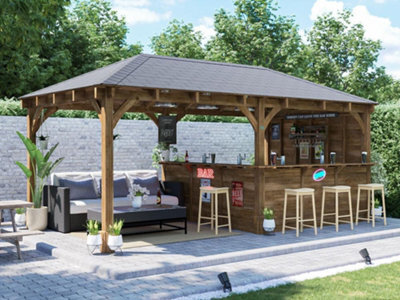 Dunster House Dunster Wooden House Garden Bar 6M X 3M Outdoor Pub Shed ...