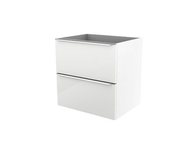 GoodHome Imandra Gloss White Wall-Mounted Bathroom Vanity Unit (H ...
