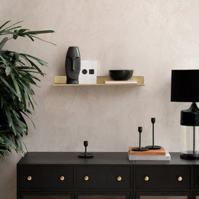 MH London Billy Gold Metal Wall Shelf Floating Shelf Wall Mounted Shelf ...