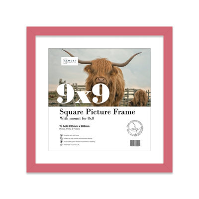 "9X9"" Pink Picture Frame - 9X9"" Square Frame With 8X8"" Mount For 9X9 ...
