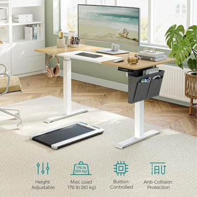 Songmics Table, Standing Desk, Height Adjustable Desk, Electric Powered ...