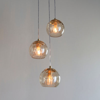 Anson Lighting Iowa 3Lt Pendant Light Finished In Satin Brass Plate And ...