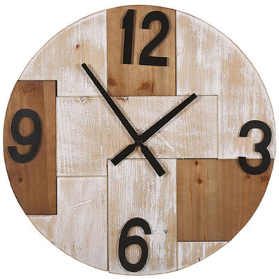 Beliani Wall Clock Michapan 60 Cm Brown by B&Q | ufurnish.com