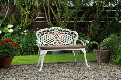 Traditional Garden Aluminium Bench Mca261Crc Cream With Seat Cushion by ...