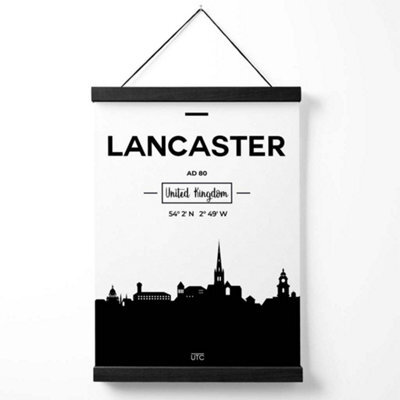 Artze Wall Art Lancaster Black And White City Skyline Art Print With ...