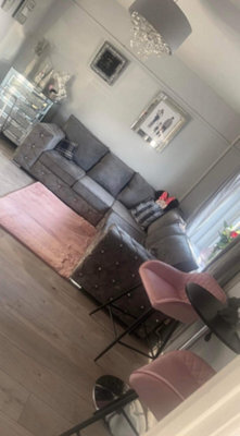 Milton Corner - Chenille Grey Fullback by B&Q | ufurnish.com