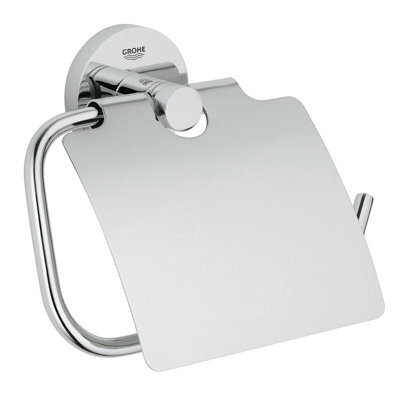 Grohe 40367 Essentials Chrome Toilet Roll Holder With Cover by B&Q ...