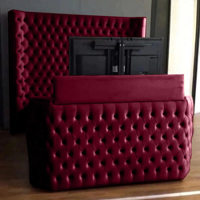 Elisa Plush Velvet Maroon Tv Bed Frame by B&Q | ufurnish.com