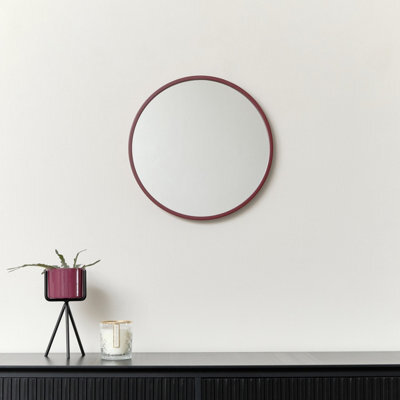 Melody Maison Round Plum Red Wall Mirror 40Cm X 40Cm by B&Q | ufurnish.com