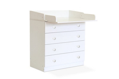 Kidsaw Baby Changing 4 Drawer Unit, Changing Board And Storage, White ...