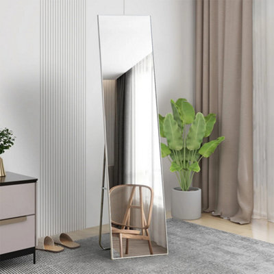 Living And Home White Rectangular Wall Mounted Framed Mirror ...