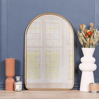 Arc Gold Finish Arch Frame Wall Mirror by B&Q | ufurnish.com