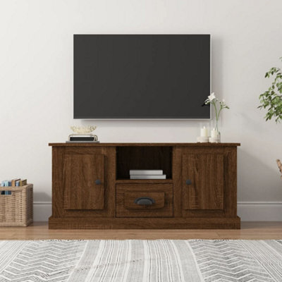 Walplus Tv Cabinet Brown Oak 100X35.5X45 Cm Engineered Wood by B&Q ...