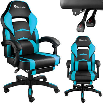 Tectake Gaming Chair Comodo - Ergonomic Shape, Footrest, Adjustable ...