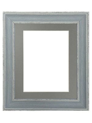 Frames By Post Scandi Distressed Blue Frame With Dark Grey Mount For ...