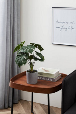 Eglo Tobetsu Artificial Swiss Cheese Plant With Grey Plastic Pot by B&Q ...