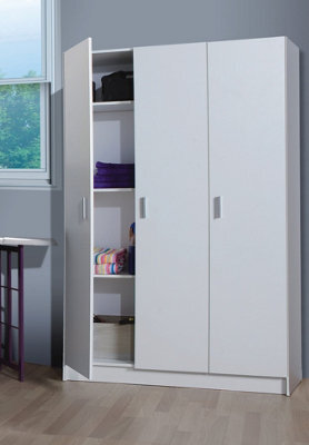 Direct Furniture Suppliers Ltd Vita White 3 Door Broom Cupboard ...