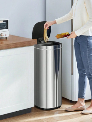 Songmics Motion Sensor Kitchen Bin 50L, Automatic Rubbish Bin, Trash ...