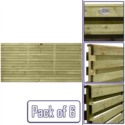 Premier Garden Supplies Roma Double Slotted (Pack Of 6) Width: 6Ft X ...