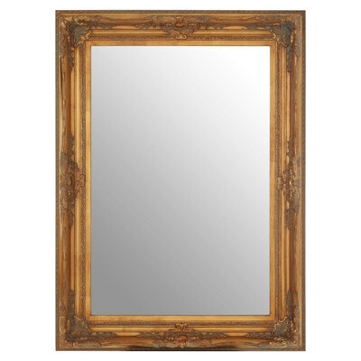 Orsina Baroque Rectangular Antique Gold Wall Mirror,bevelled Edge ...