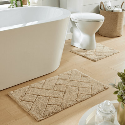 Bali Bath Mat & Pedestal Set In Natural by B&Q | ufurnish.com