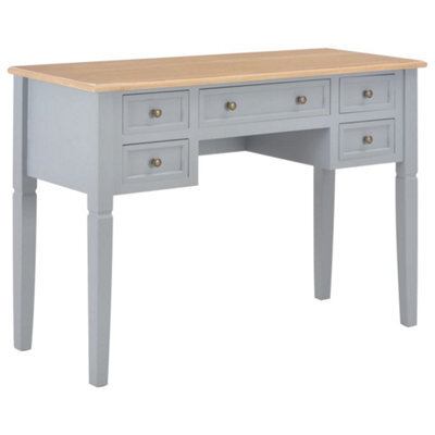 Berkfield Writing Desk Grey 109.5X45X77.5 Cm Wood by B&Q | ufurnish.com