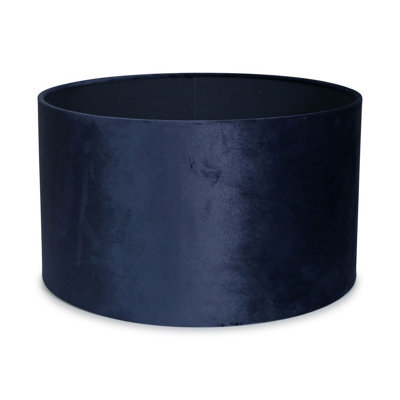 Valuelights Reni Navy Velvet Drum Ceiling Lamp Shade (D)35Cm by B&Q ...