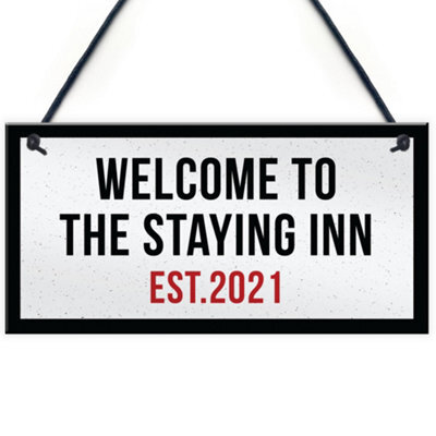 Red Ocean The Staying Inn Home Bar Sign Lockdown Sign Man Cave Plaque ...