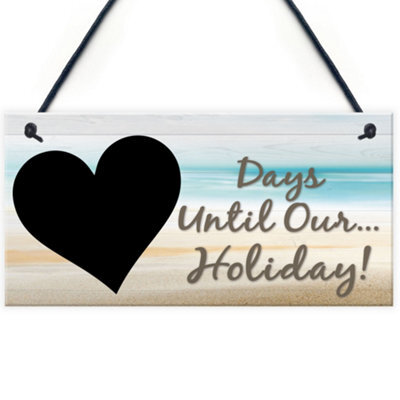 Red Ocean Chalk Board Holiday Countdown Sign - Days Until Our Holiday ...