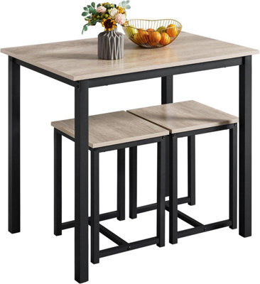 3 Piece Dining Table Set Kitchen Table & Chair Sets For 2 Breakfast Bar Table And Stools Set ...