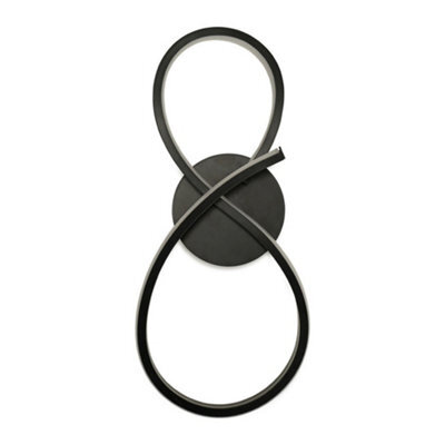 Valuelights Infinity Matte Black Swirl Ip44 Rated Bathroom Integrated ...