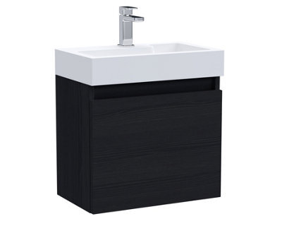 Balterley Wall Hung Vanity Basin Unit & Slimline Polymarble Basin ...