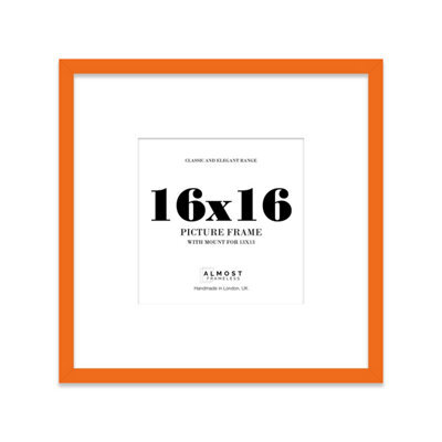 "16X16"" Orange Picture Frame - 16X16"" Square Frame With 13X13"" Mount ...
