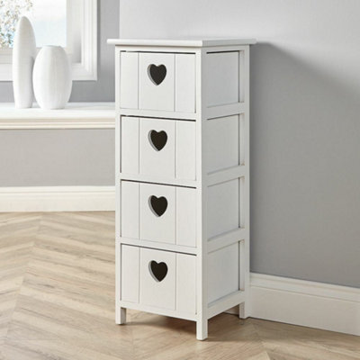 Home Source Lovestack Fully Assembly 4 Drawer Chest Storage Unit White ...
