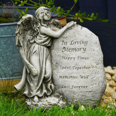 Burgess In Loving Memory Angel Stone Statue Outdoor Garden Cherub ...