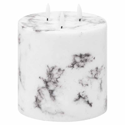 Luxe Collection Natural Glow 6X6 Marble Effect Led Candle by B&Q ...