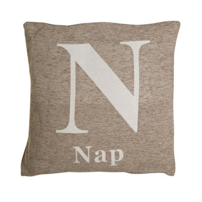 Orsina Natural 'nap' Words Cushion by B&Q | ufurnish.com
