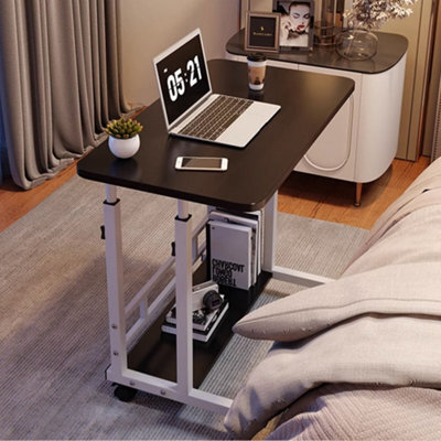 Thehotsale Black Height-Adjustable Overbed Desk Computer Table With ...