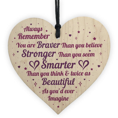 Red Ocean Braver Stronger Beautiful Quote Friendship Gift Handmade ...