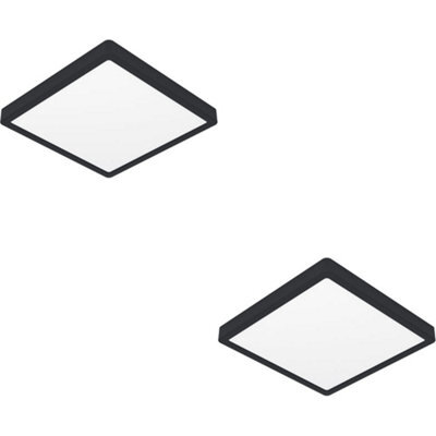 Loops 2 Pack Sleek Black Square Led Ceiling Light For Modern Indoor ...