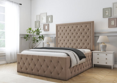 Comfort Beds Winchester Mink Plush Bed Frame by B&Q | ufurnish.com