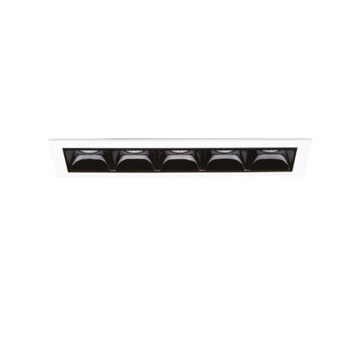 Ideal Lux Lika Rectangle 5 Light Recessed Downlight Black 146Cm 4000K ...