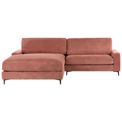 Beliani Corner Sofa 3 Seater Maloy Fabric Red Right Hand by B&Q ...
